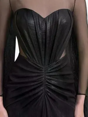 GEMY MAALOUF Cape-overlay Maxi Dress