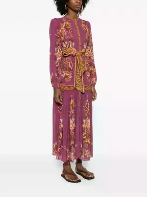 Farm Rio Maxi Delicate Chintz Belted Dress