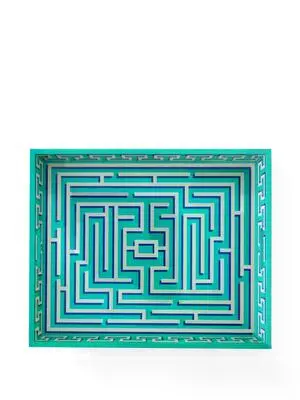 Jonathan Adler Labyrinth-pattern Decorative Tray - Green