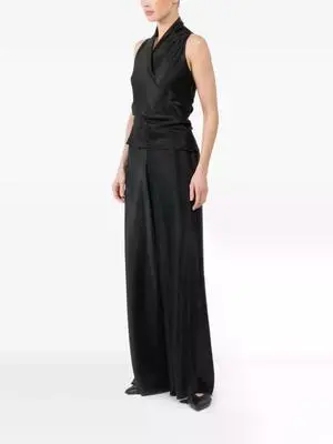 PETER COHEN Wrap-design Sleeveless Blouse - Black