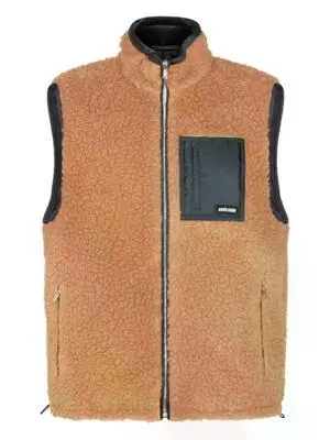 Miu Miu Teddy Gilet With Zip Pocket - Brown