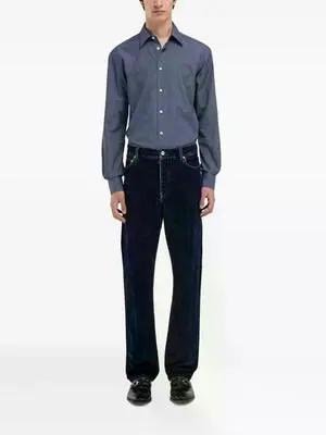 FERRAGAMO Monogram Poplin Shirt - Blue