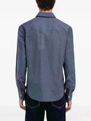 FERRAGAMO Monogram Poplin Shirt - Blue