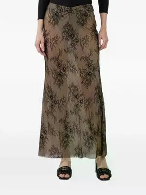 BANANHOT Balena Lace Maxi Straight Skirt
