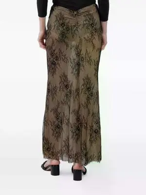 BANANHOT Balena Lace Maxi Straight Skirt