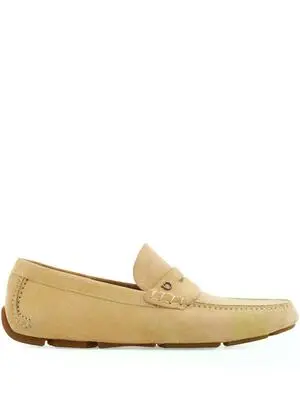 FERRAGAMO Gancini-plaque Loafers - Neutrals