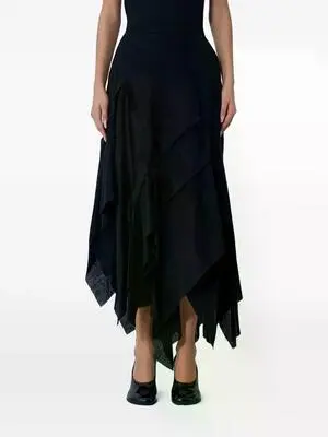 LIMI FEU Gauzed Draped Midi Skirt