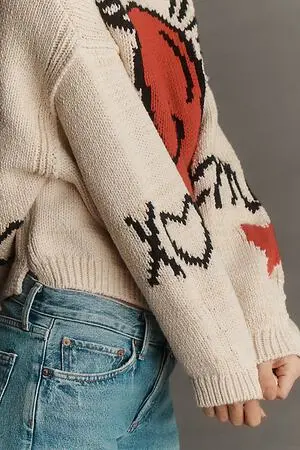 Maeve Loves Truck Long-sleeve Crew-neck Sweater