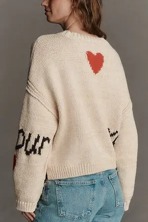 Maeve Loves Truck Long-sleeve Crew-neck Sweater
