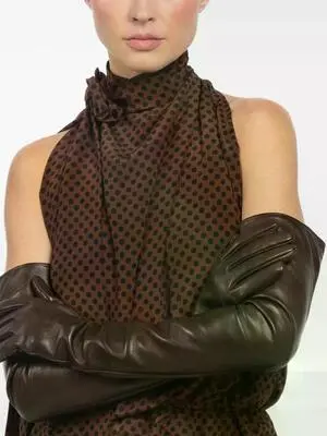 PETAR PETROV Opera Long Gloves - Brown