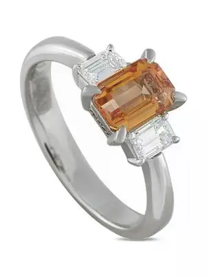 LB EXCLUSIVE Platinum, Diamond And Imperial Topaz Ring