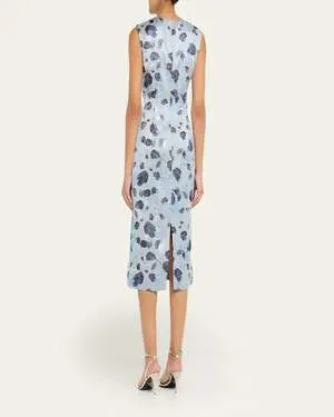 Prabal Gurung Floral Jacquard Sleeveless Midi Dress