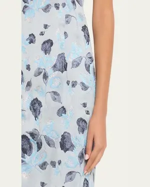 Prabal Gurung Floral Jacquard Sleeveless Midi Dress