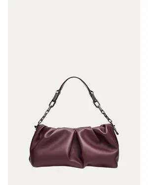CHRISTIAN LOUBOUTIN Eva Pleated Nappa Leather Shoulder Bag Amara