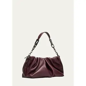 CHRISTIAN LOUBOUTIN Eva Pleated Nappa Leather Shoulder Bag - Amara