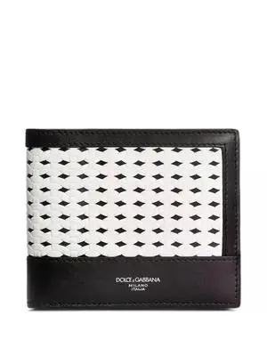 Dolce & Gabbana Bi-fold Woven Wallet - Black