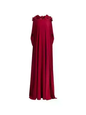 GEMY MAALOUF Floral-embellished Kaftan Dress - Red