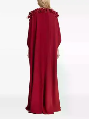 GEMY MAALOUF Floral-embellished Kaftan Dress - Red