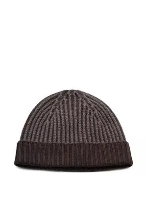 04651/TRIP IN A BAG Ribbed Wool Beanie Hat - Brown