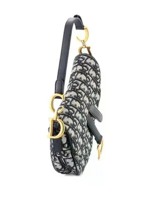 Dior Saddle Handbag Oblique Canvas Mini Shoulder Bag - Blue