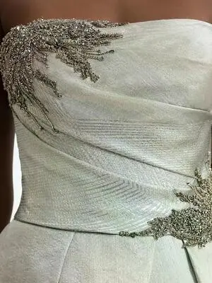 GEMY MAALOUF Strapless Beaded Corset Gown