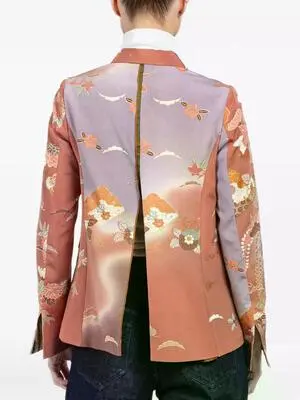 IBRIGU Floral-print Double-breasted Blazer