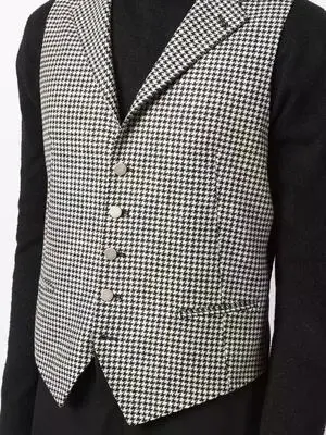 Tagliatore Houndstooth Virgin Wool-cashmere Waistcoat