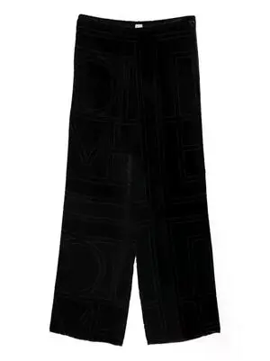 TOTEME Geometric-pattern Trousers - Black