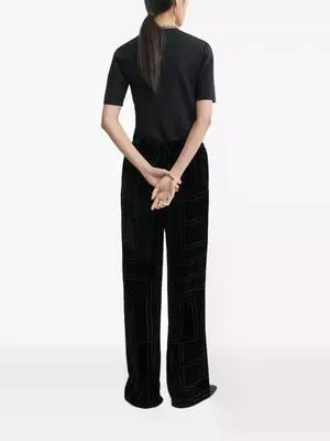 TOTEME Geometric-pattern Trousers - Black