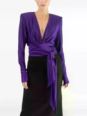 Alexandre Vauthier V-neck Tie Top