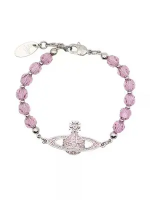 VIVIENNE WESTWOOD Orb-charm Beaded Bracelet - Silver
