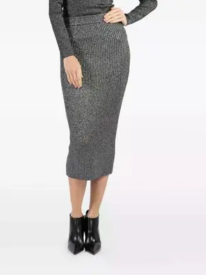 Michael Kors Ribbed Knit Midi Skirt