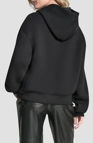 Dkny Embossed Logo Scuba Knit Hoodie - Black