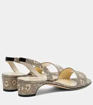 Manolo Blahnik Patobarnu 30 Lizard-effect Leather Sandals