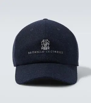 Brunello Cucinelli Silk, Linen, And Wool Baseball Cap - Blue
