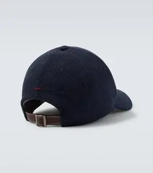 Brunello Cucinelli Silk, Linen, And Wool Baseball Cap - Blue
