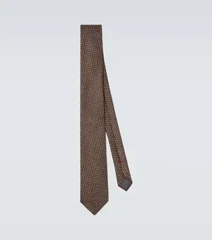 Brunello Cucinelli Silk Jacquard Tie - Brown