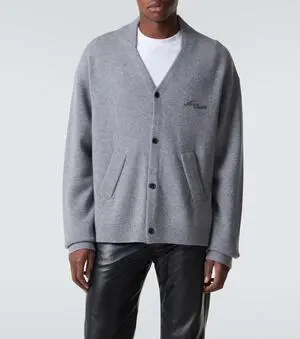 Acne Studios Logo Wool And Yak Cardigan