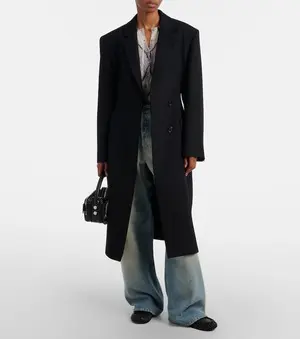 Acne Studios Double-breasted Peplum Wool Coat