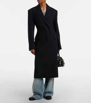 Acne Studios Double-breasted Peplum Wool Coat