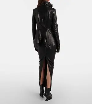 Rick Owens Dirt Pillar Leather Maxi Skirt