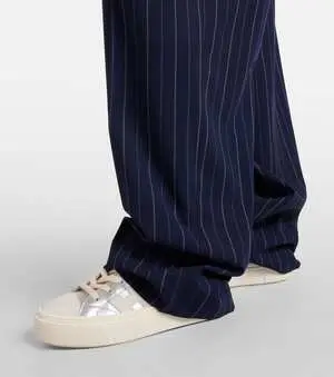 Hogan Crosswind Metallic Leather Sneakers