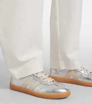 Hogan Metallic Leather Sneakers