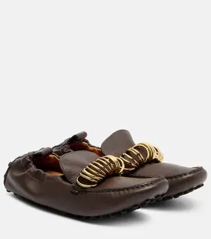 TOD'S Gommino Leather Driving Shoes - Brown