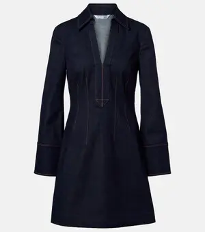 Veronica Beard Raymond Denim Mini Shirt Dress - Blue