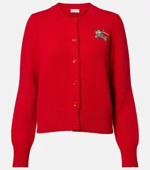 Burberry Wool And Cashmere Cardigan - Red
