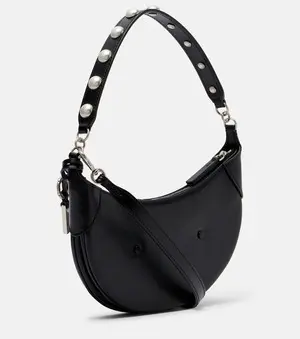 Polo Ralph Lauren Polo Id Mini Studded Leather Shoulder Bag - Black