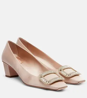 ROGER VIVIER Belle Vivier 45 Embellished Pumps Beige