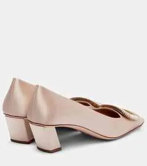 ROGER VIVIER Belle Vivier 45 Embellished Pumps - Beige