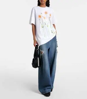Simone Rocha Floral Cotton Jersey T-shirt